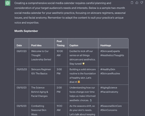 How to Use ChatGPT to Create a Social Media Content Calendar for Your Practice